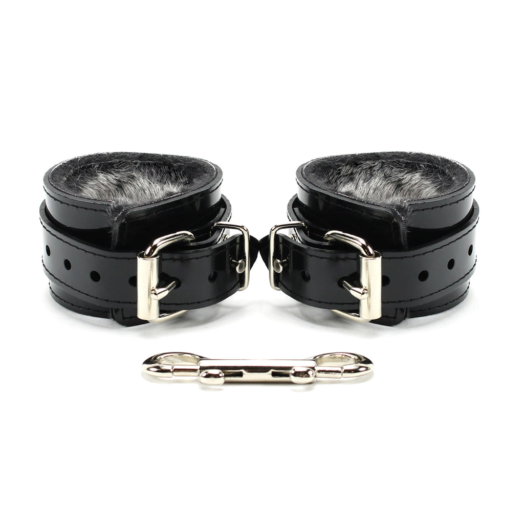 Roma Luxury Vegan Faux Fur Lined Bondage Cuffs | ODDO Leather - Oddo ...